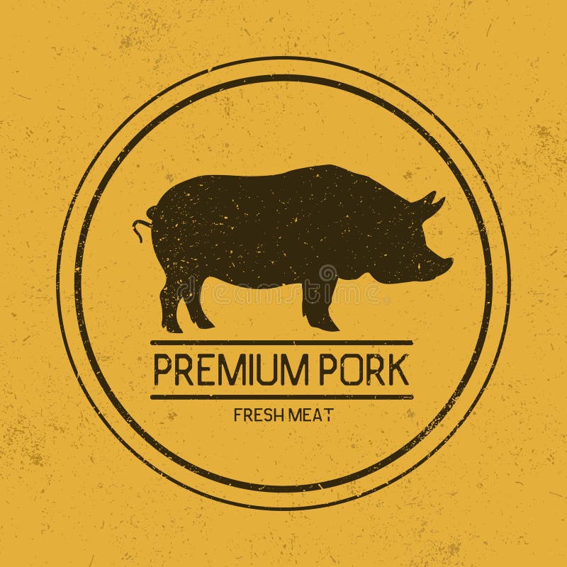 Dark Mark for Pork.Silhouette of Pig Stock Vector - Illustration of ...