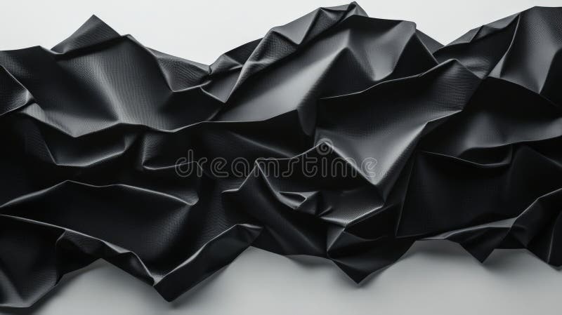 A Dark, Matte Black Paper Poster with Sharp Creases and Crumples ...