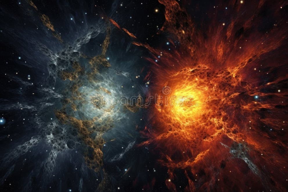 Dark Matter Interaction during Galaxy Collision Stock Photo - Image of ...