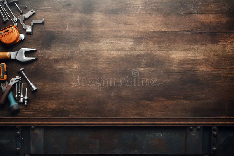 Dark Mechanic S or Handyman S Table with Various Inscriptions Stock ...