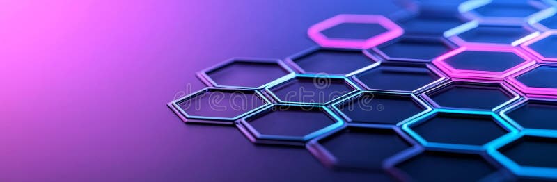 A Dark Medical or Tech Background Featuring a Purple Hexagon Abstract ...