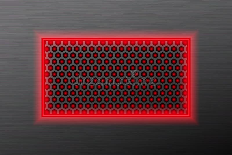 Dark Metal Background with Neon Frame Stock Vector - Illustration of ...