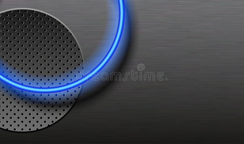 Dark Metal Background with Neon and Perforated Details Stock Vector ...