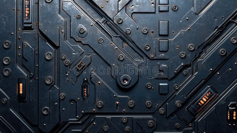 Dark Metal Circuit Panel Texture for Sci-Fi Game Design Stock Photo ...
