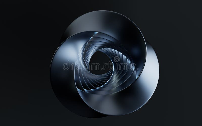 Dark Metal Mobius Strip, 3d Rendering Stock Illustration - Illustration ...