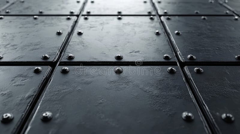 Dark Metal Panels with Rivets Surface Texture Stock Illustration ...