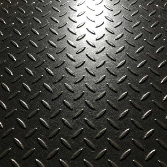 Dark Metal Surface Featuring a Diamond Plate Pattern, Known for Its ...