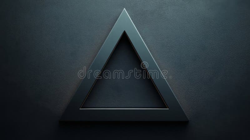 Dark Metal Triangle on Textured Background Stock Illustration ...