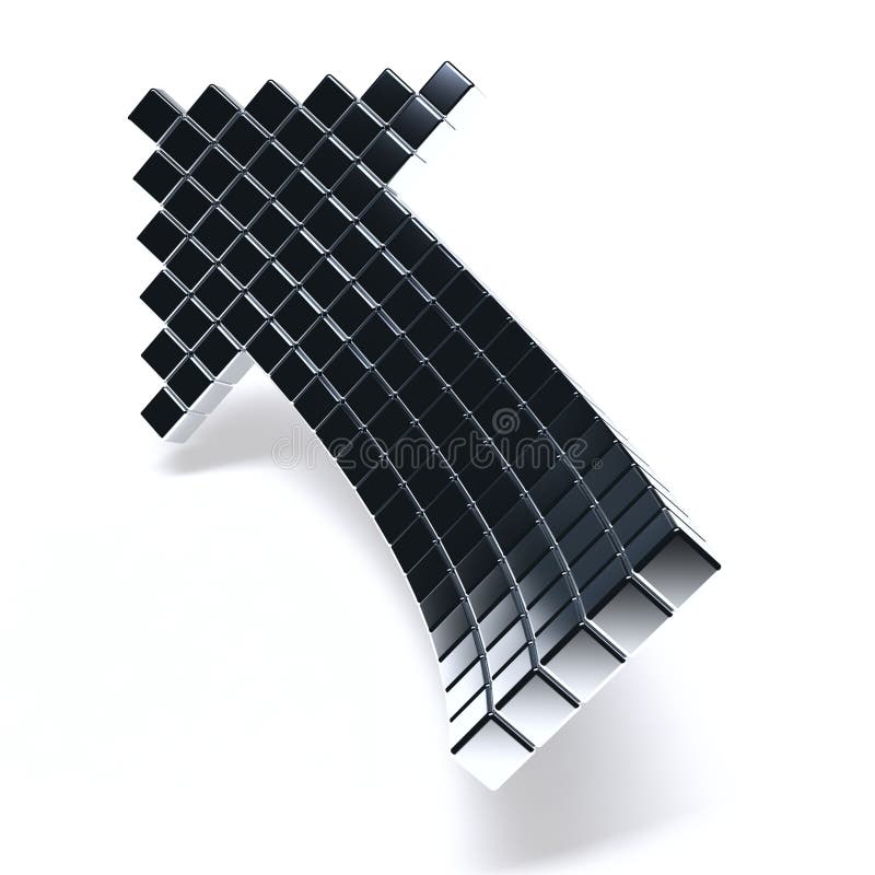 Dark Silver Metallic Cube Arrow Going Up Stock Illustration ...