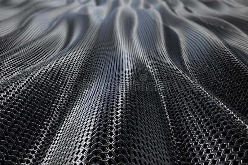 Dark Metallic Chain Armor Abstract Wave Background Stock Illustration ...