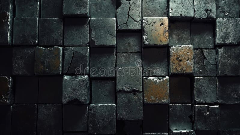 Dark Metallic Cubes Form Abstract Wall Texture Stock Illustration ...