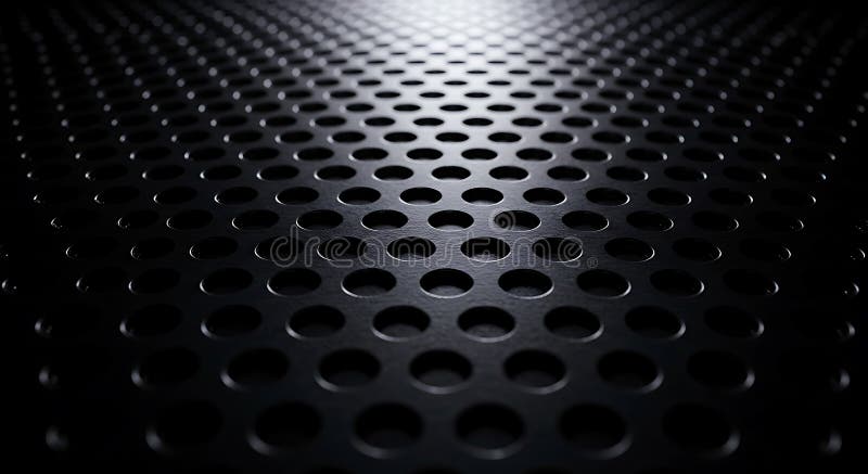 Dark Metallic Perforated Surface with a Dramatic Light Source Above ...