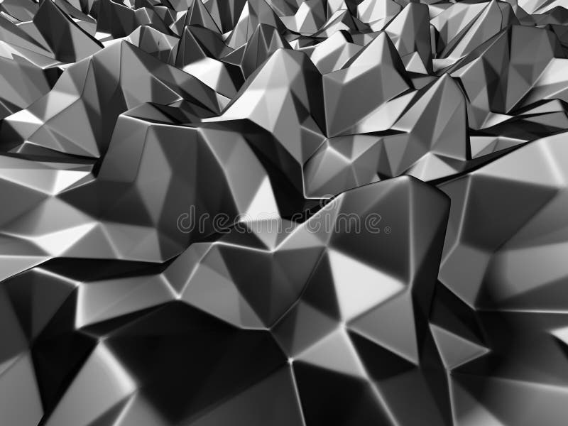 Dark Metallic Silver Triangle Poligon Pattern Background Stock ...