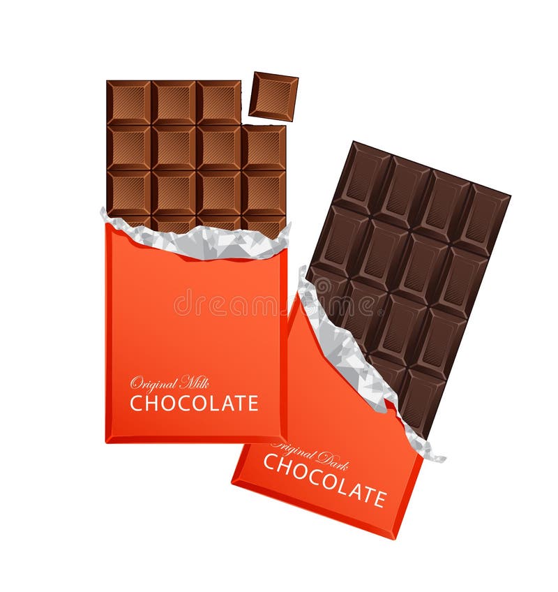 Milk Chocolate Bar Open Wrapper Stock Illustrations – 1,429 Milk ...