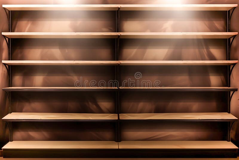 Dark Minimalist Empty Shelves for Background. Stock Illustration ...