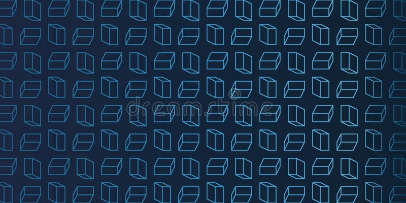 Dark Minimalist Modern Style 3D Lit Transparent Rectangular Cuboids ...