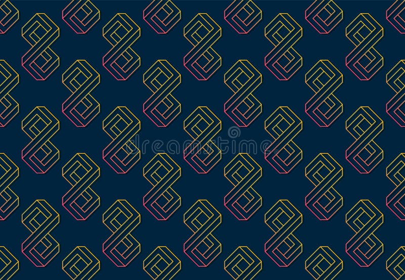 Dark Minimalist Modern Style 3D Transparent Line-Art Pattern - Infinity ...