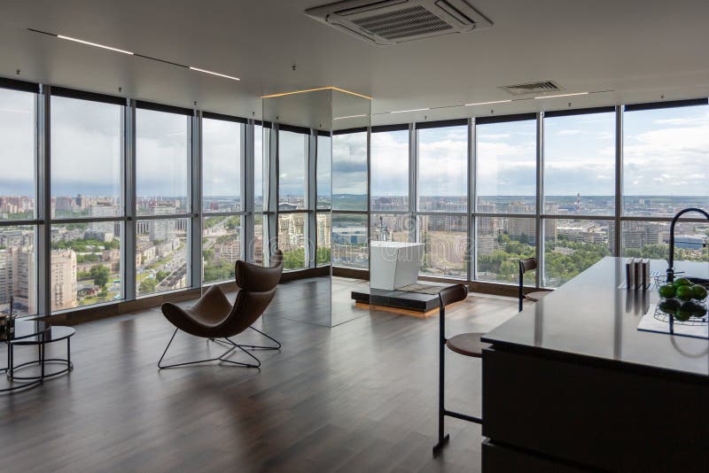 Dark Minimalistic Design of a Trendy Chic Studio Apartment with ...