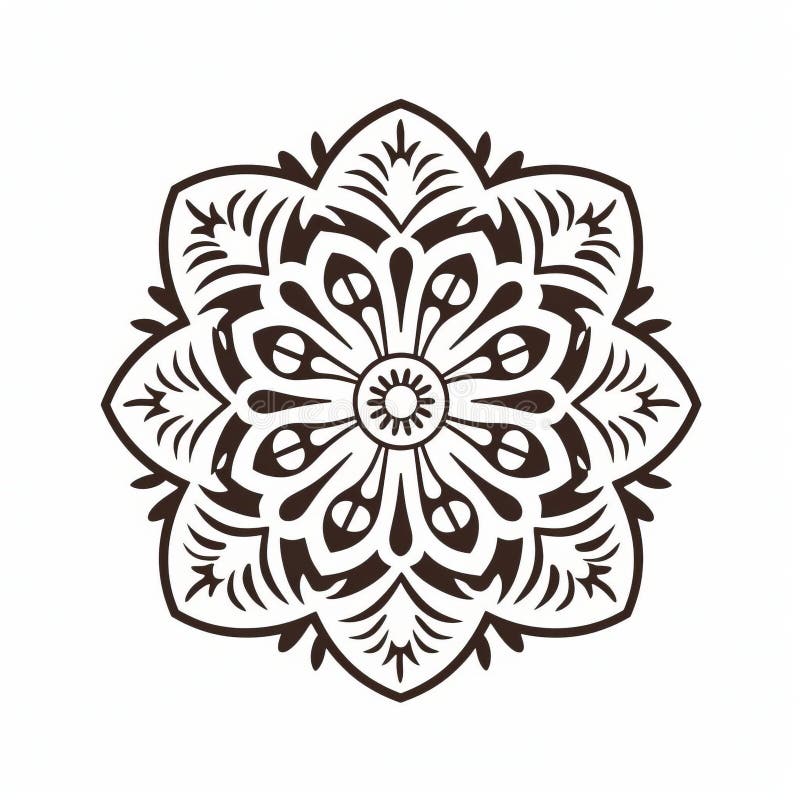 Dark and Minimalistic Mandala Design Vector Illustration Stock ...