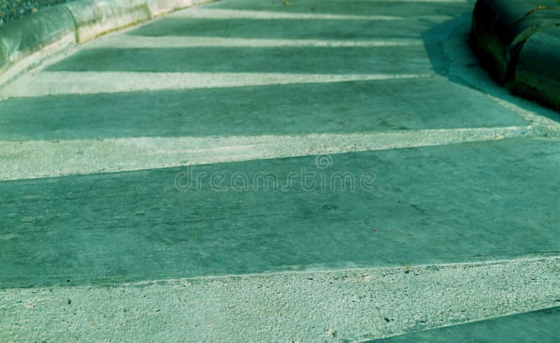 Dark Mint and Teal Colored Empty Striped Curving Concrete Path Stock ...