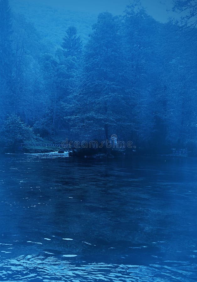 Dark mist fantasy scenario stock image. Image of forest - 56255019