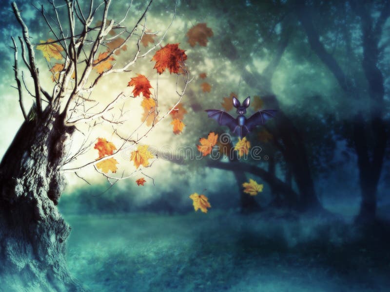 Dark Mist and Trees stock image. Image of spooky, fairytale - 101536055