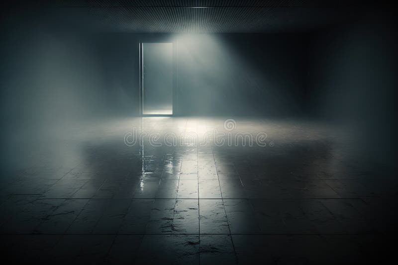 Dark, misty concrete floor stock illustration. Illustration of ground ...