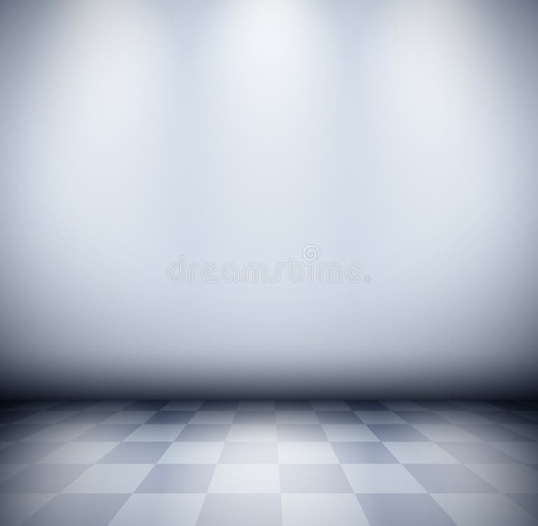 Dark Misty Room with Checkered Floor Stock Vector - Illustration of ...