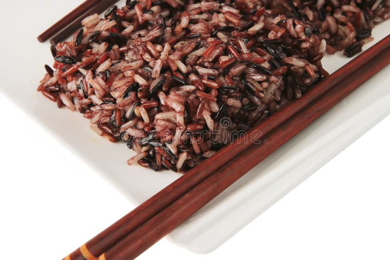 Dark mixed rice on plate stock photo. Image of food, lunch - 10366906