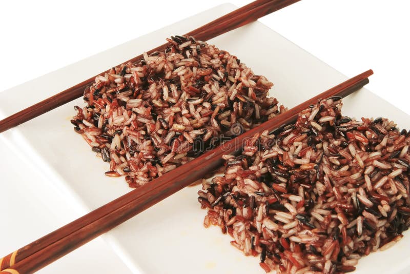 Dark mixed rice on plate stock photo. Image of chinese - 10518842