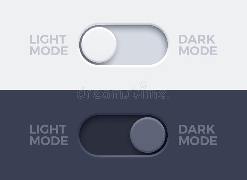 Dark Mode Switch Vector Illustration. Night Mode Slider Design Stock ...