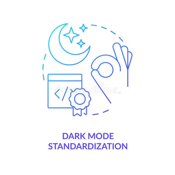 Dark Mode Standardization Blue Gradient Concept Icon Stock Vector ...