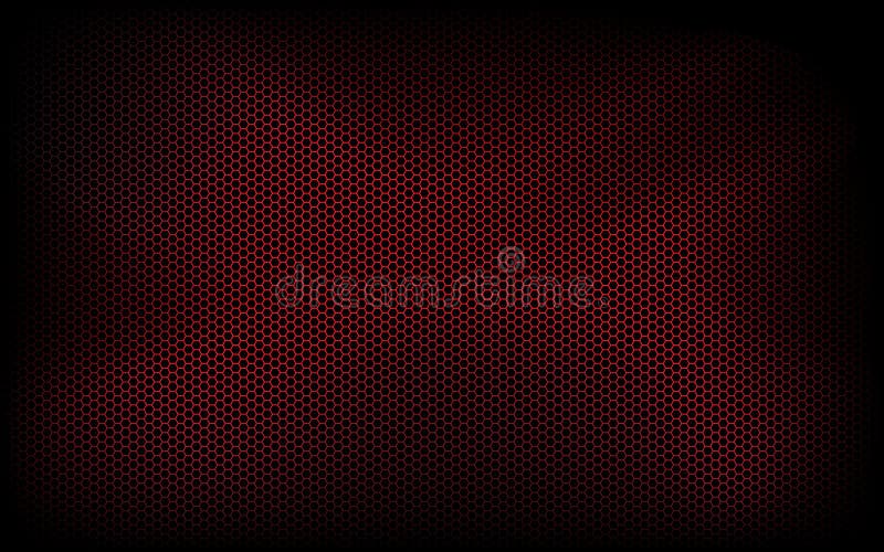 Dark Modern Technology Background with Red Hexagon Mesh. Abstract Metal ...