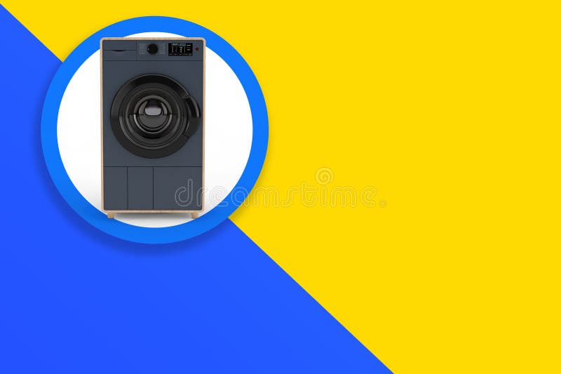 Dark Modern Washing Machine Label Tag with Free Space for Your Design ...