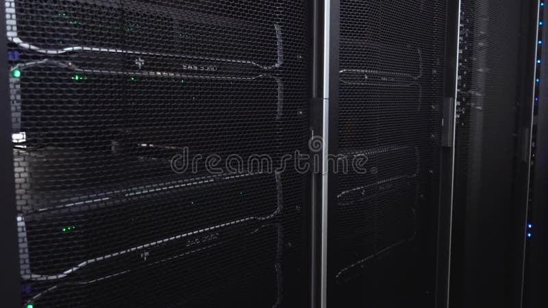 Modern Working Data Center with Rack Servers. Seamless Loop Stock Video ...