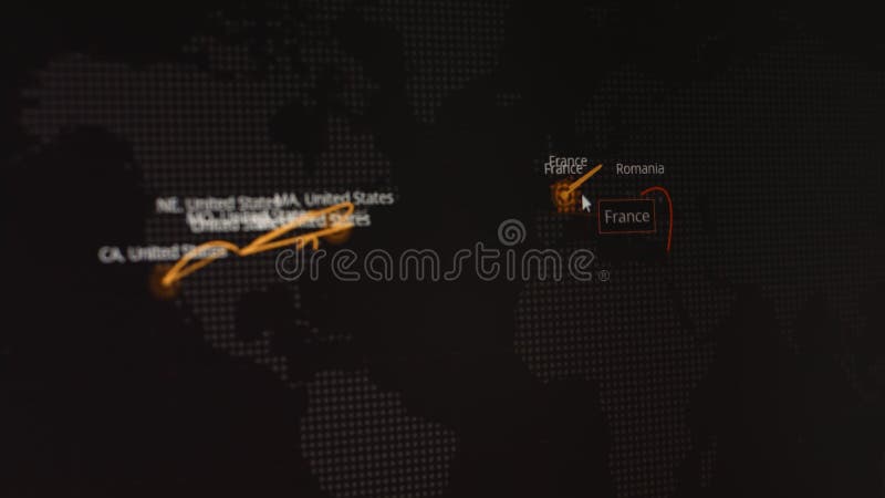Dark Monitoring Software Mockup with World Map Updating in Real Time ... Dark Monitoring Software Mockup with World Map Updating in Real Time ...