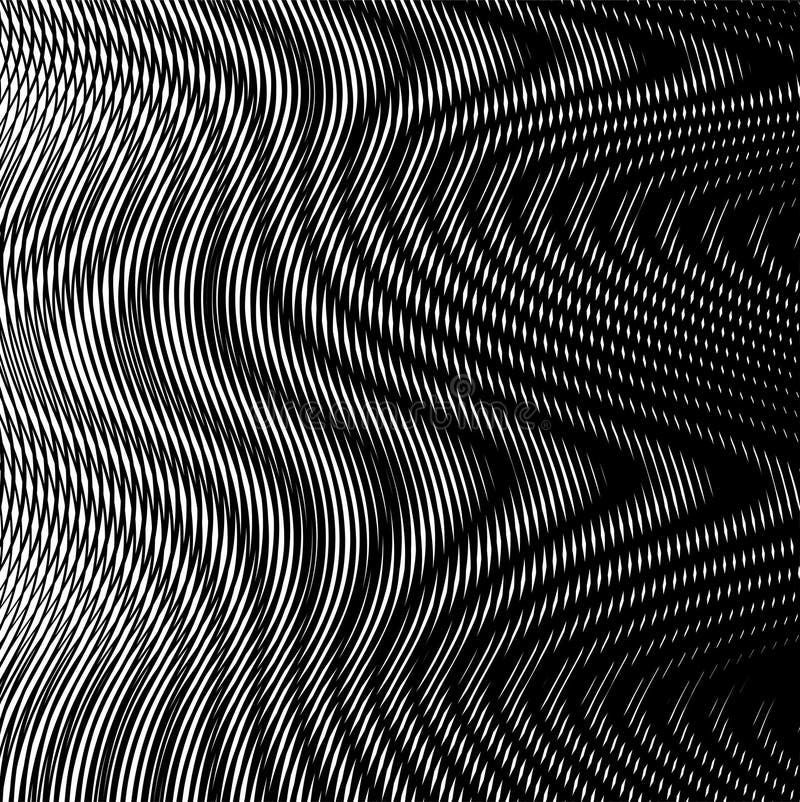 Dark Monochrome Abstract Gradient Background With Moire Effect Stock