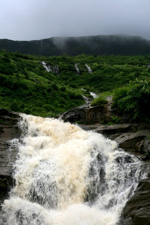 Dark Monsoon Landscape stock photo. Image of water, waterfall - 2949432