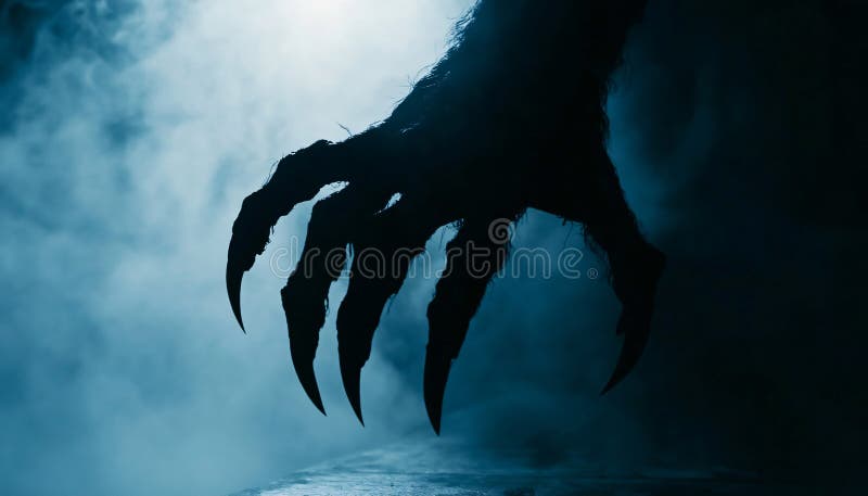 Dark Monster Claw Silhouette Horror Scene High Quality Image Stock ...