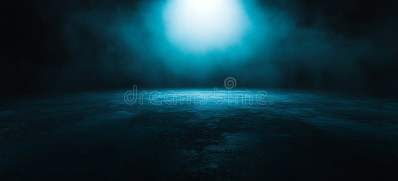 Dark Moody Blue Lit Background Scene Empty Stage Studio Floor Texture ...