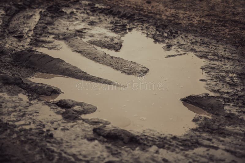 A Dark and Moody Mud Puddle Stock Photo - Image of environment ...