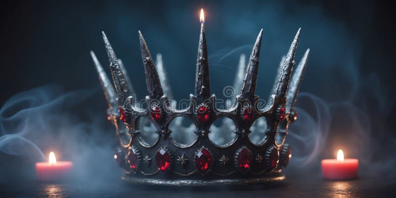 Dark Moody Scene Featuring a Spiked Crown Symbolizing Power and ...