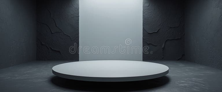 Dark Moody Textured Background with Oval Platform. Stock Photo - Image ...