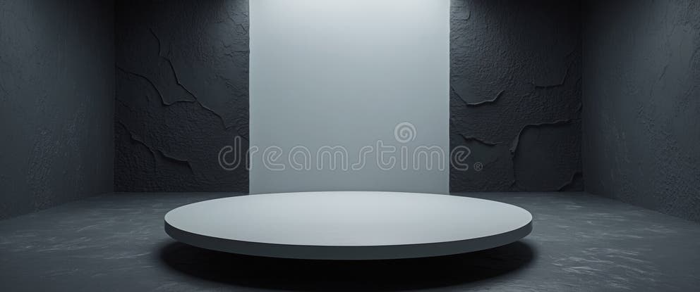 Dark Moody Textured Background with Oval Platform. Stock Photo - Image ...