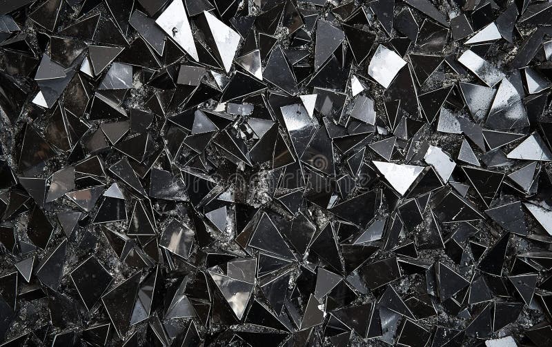 Dark Mosaic Made of Shiny Black Shards Creating a Striking Texture in ...