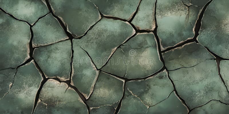 A Dark, Muted Green Background with a Cracked, Stone-like Texture ...