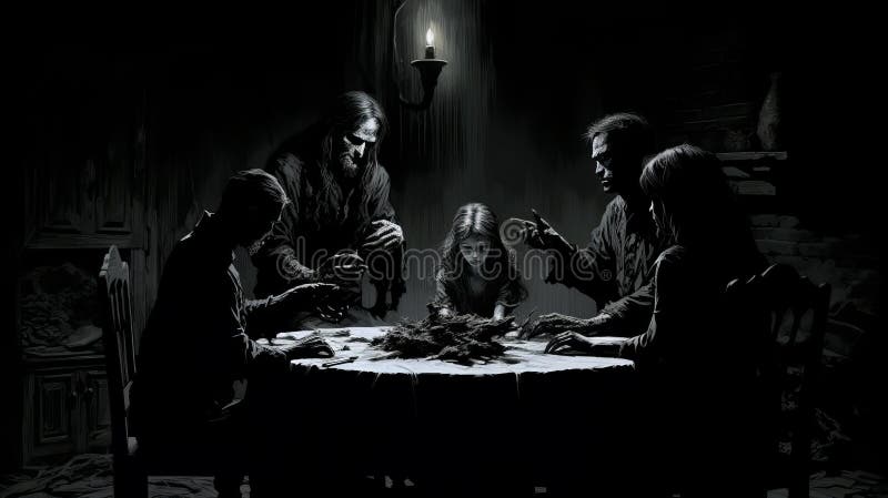 Dark and Mysterious Family Artwork by Bernie Wrightson Stock ...