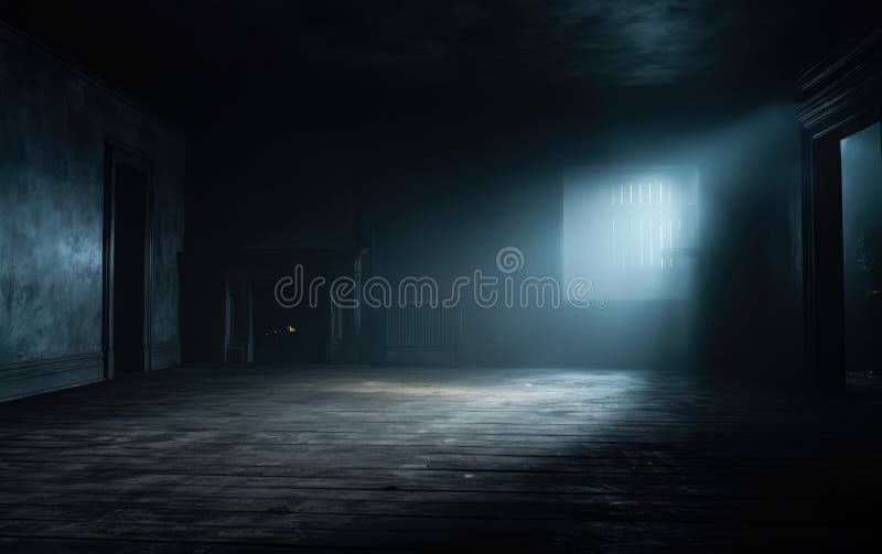 Dark and Mysterious Room with a Single Light Source. Created by ...