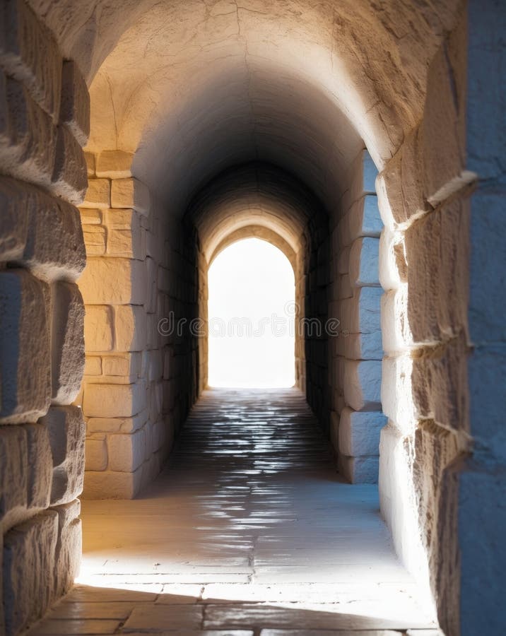 A Dark and Mysterious Stone Hallway Leading To an Unknown Destination ...