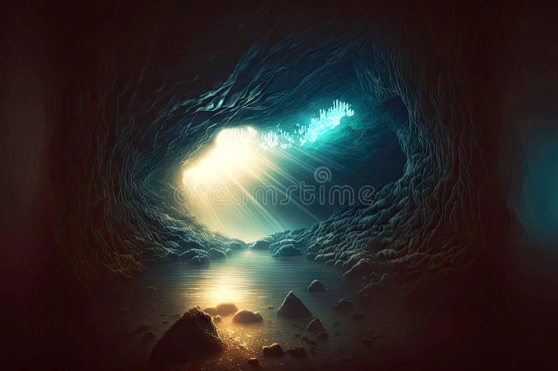 Dark Mysterious Underwater Cave Diving To Bottom of Ocean Stock ... Dark Mysterious Underwater Cave Diving To Bottom of Ocean Stock ...